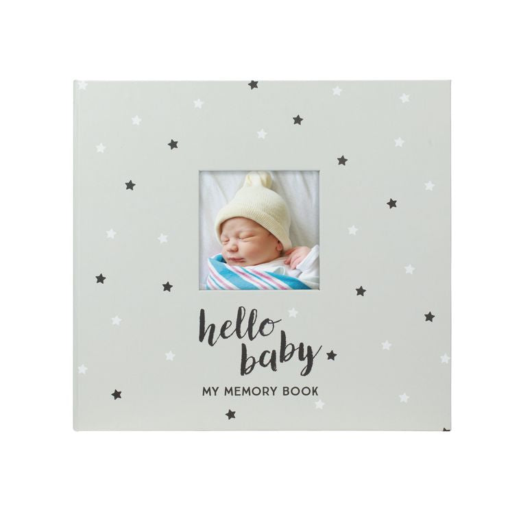 Baby's Memory Book & Sticker Set, Gray Stars – KUBIOSTUDIOS